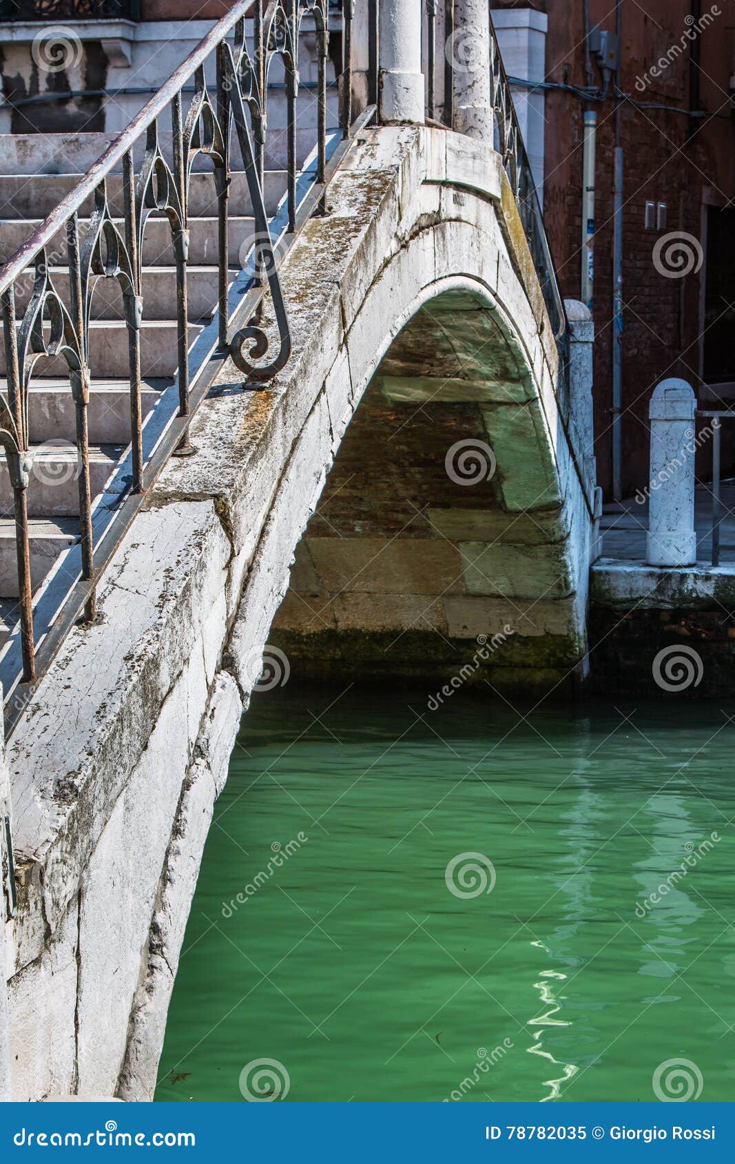 Close Up of Old and White Marble Bridge in Venice, Italy Stock Image ...