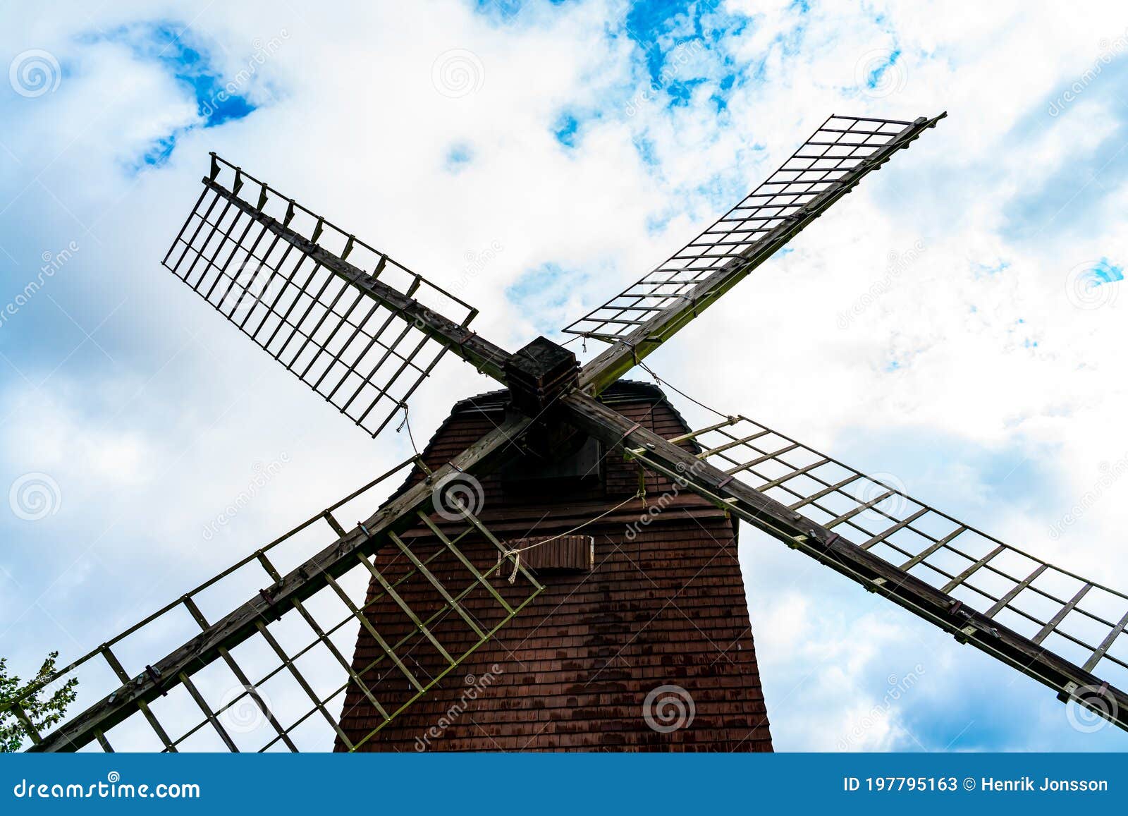 Medieval wind mill stock image. Image of ancient, green - 197795163