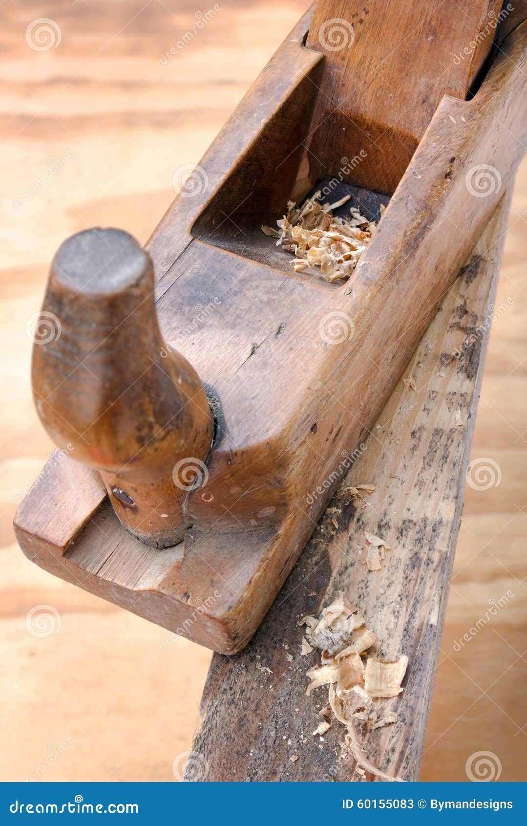 Close Up Old Wooden Carpenter Tool Planer Stock Image - Image of board ...