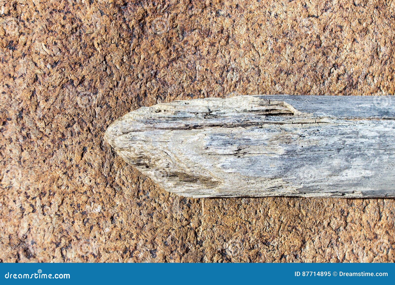 Close Up of an Old Wooden Stick on a Stone Stock Image - Image of ...