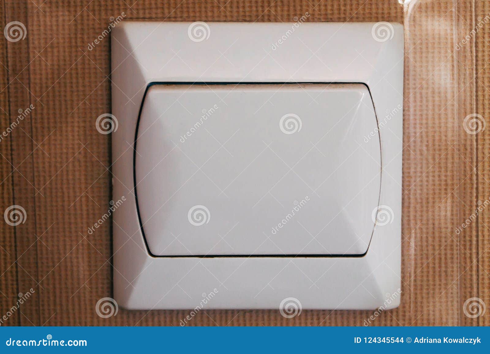 Whtie plastic light switch stock photo. Image of switch - 124345544