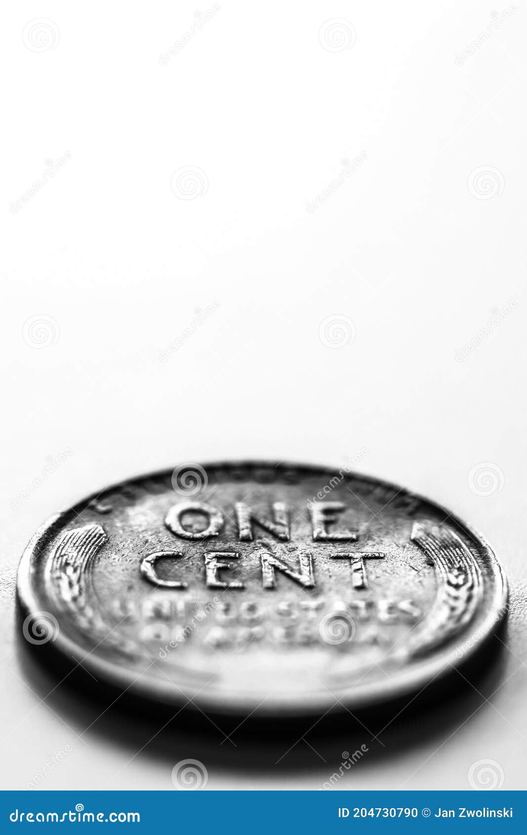 Close-up of one cent coin stock photo. Image of market - 204730790