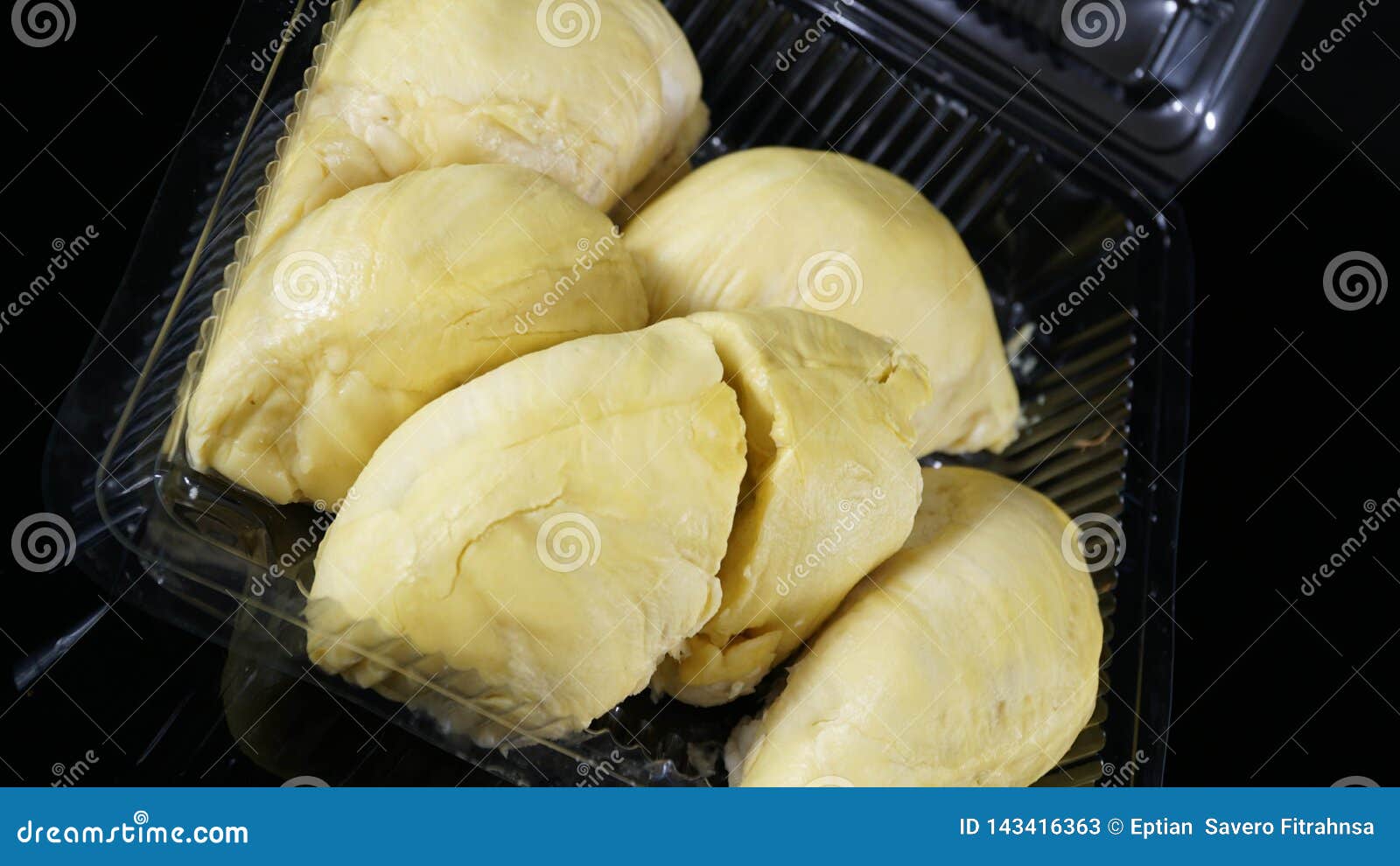 Close Up of One Opened Plastic Container Packaging with Big Yellow ...