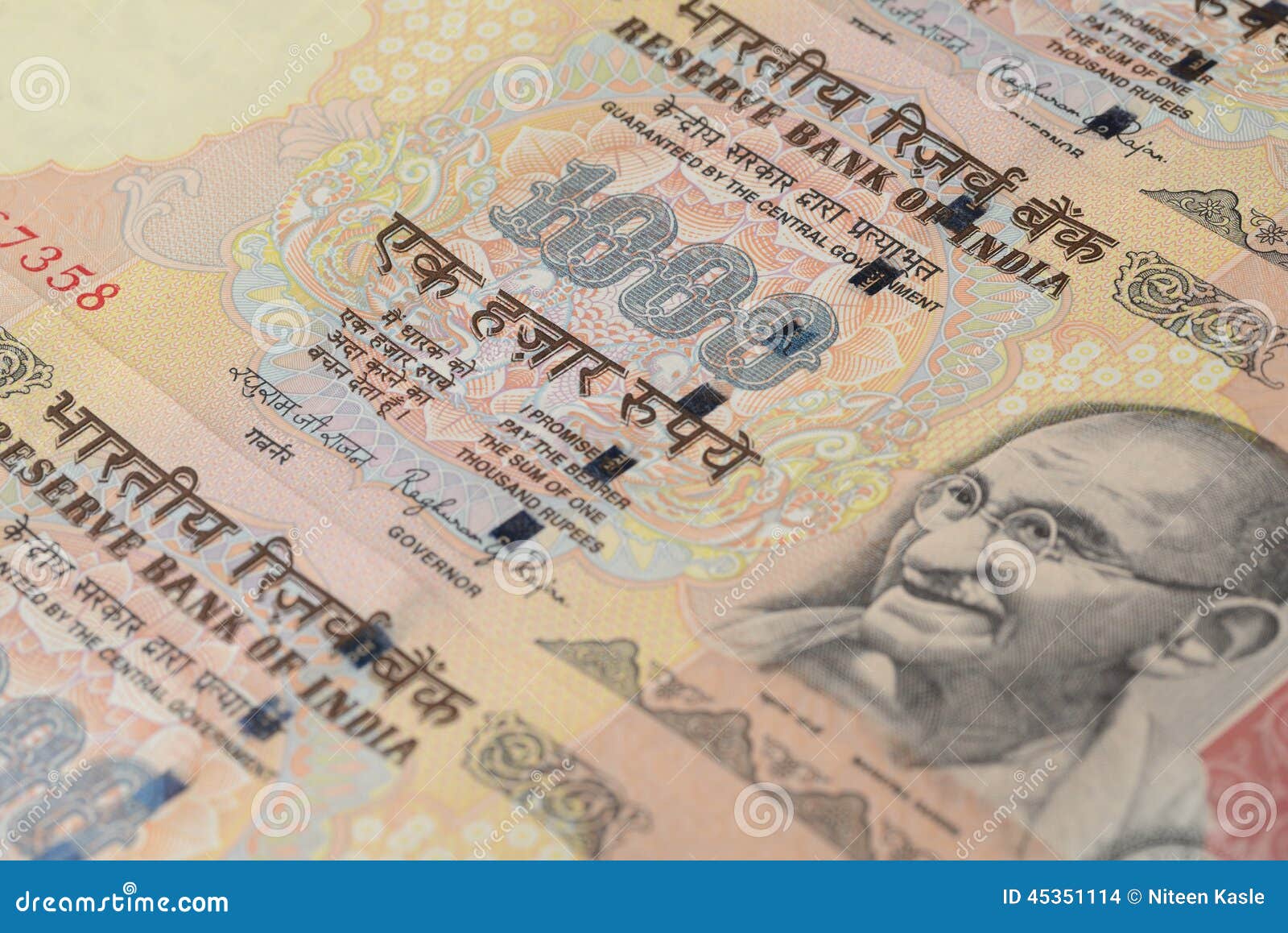 Close Up of One Thousand Rupees Stock Photo - Image of resolution ...
