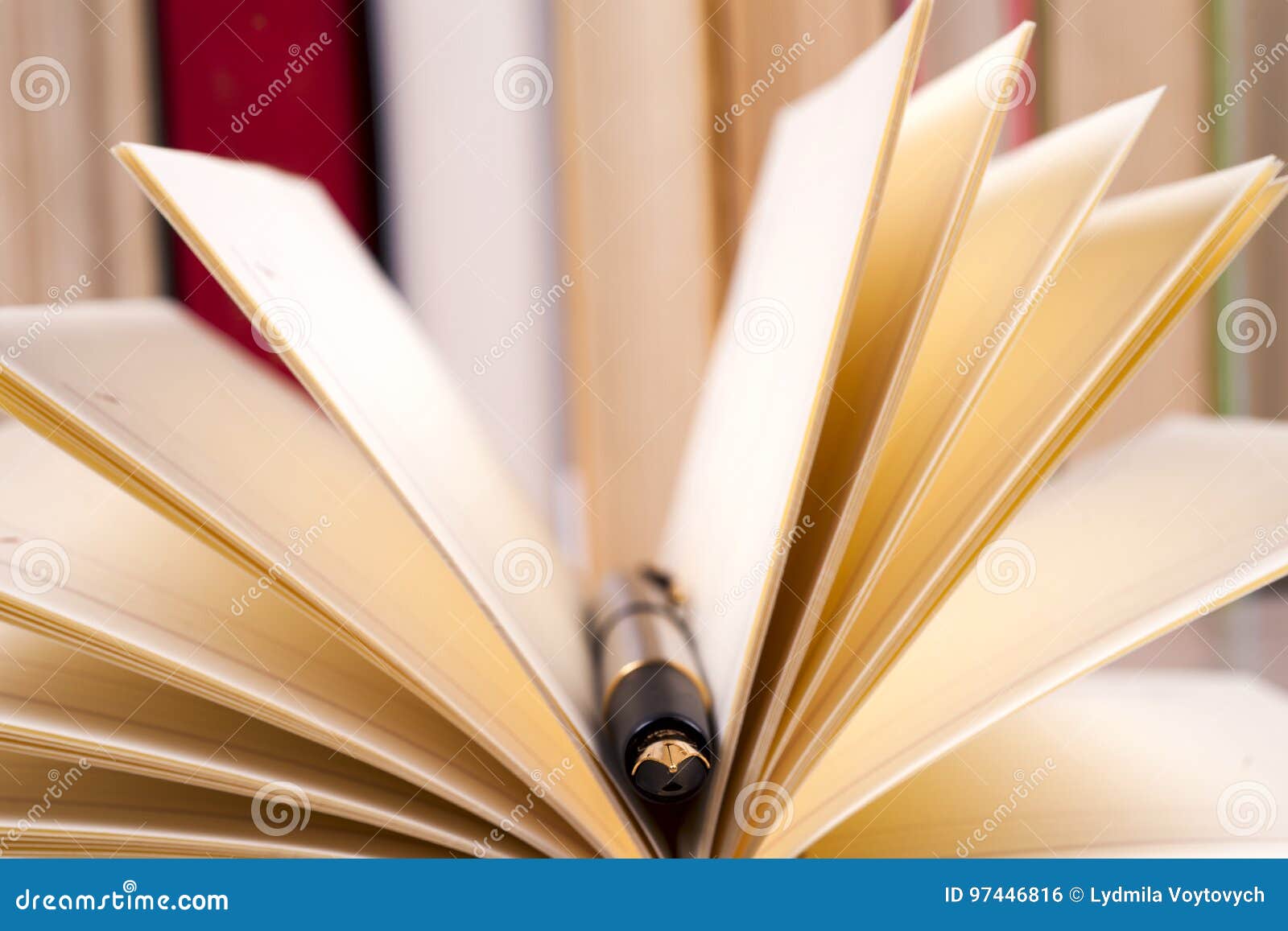 Close-up of Open Book and Pen. Back To School Stock Photo - Image of ...
