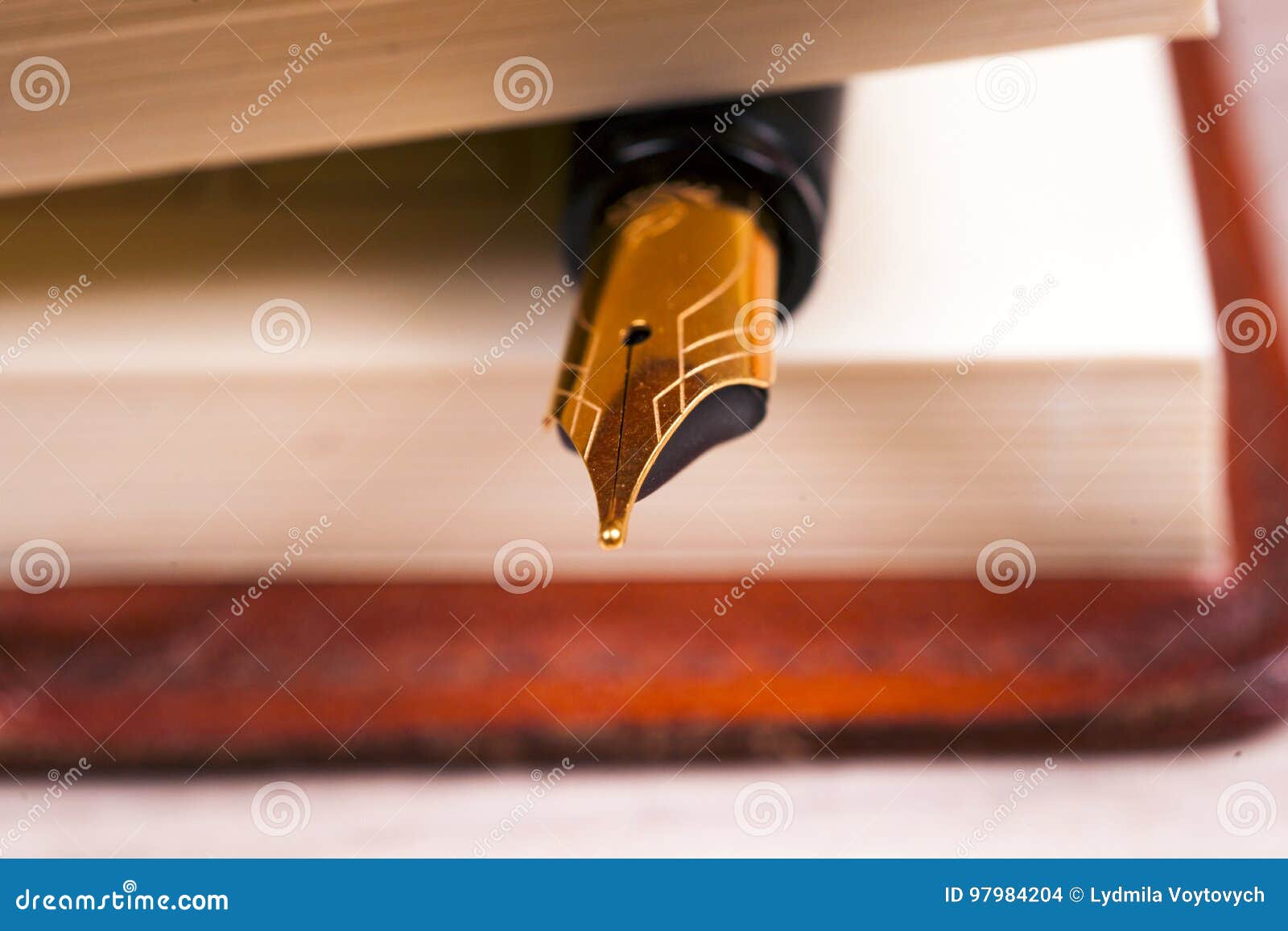 Close-up of Open Book and Pen. Stock Photo - Image of design, ballpen ...