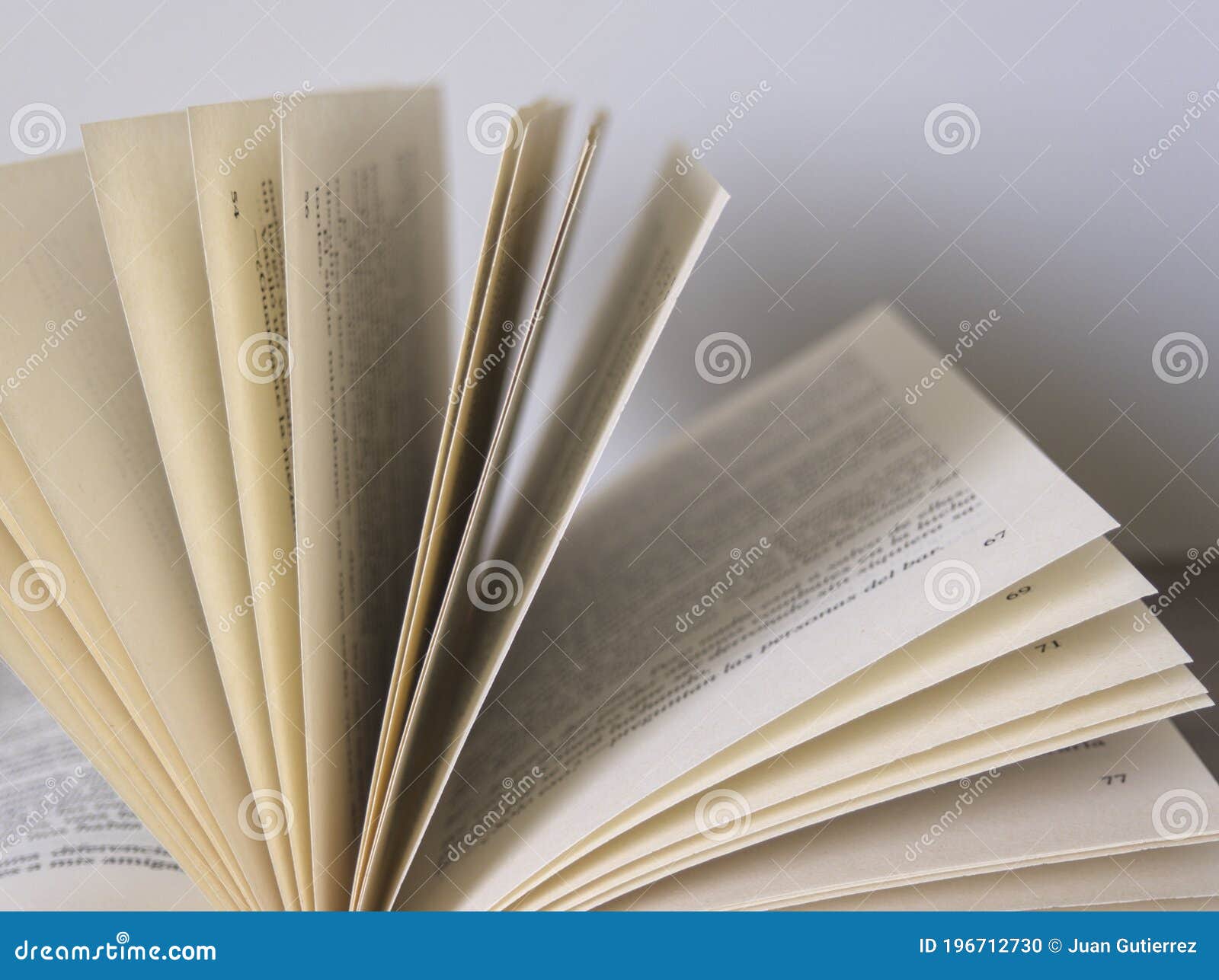 Close Up of an Open Book with Yellowish Pages Stock Photo - Image of ...