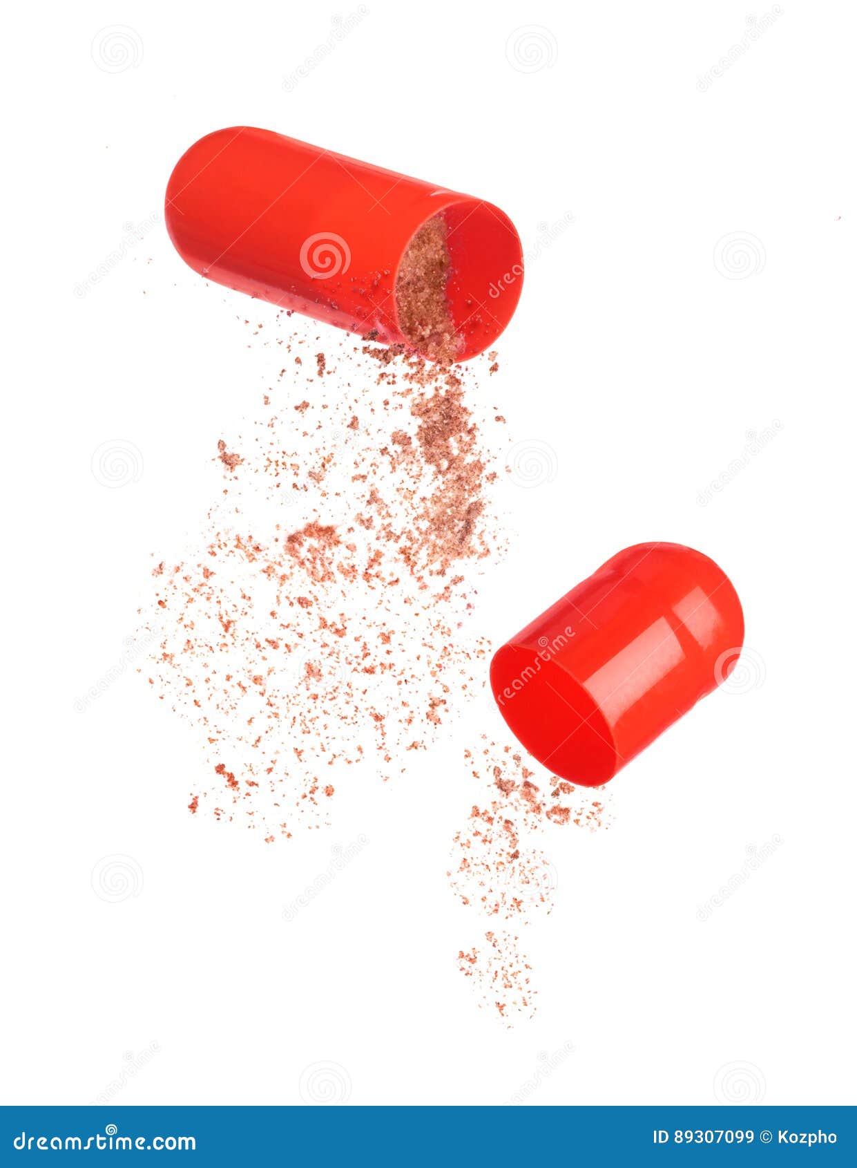 Close Up of Open Capsule on White Background Stock Image - Image of ...