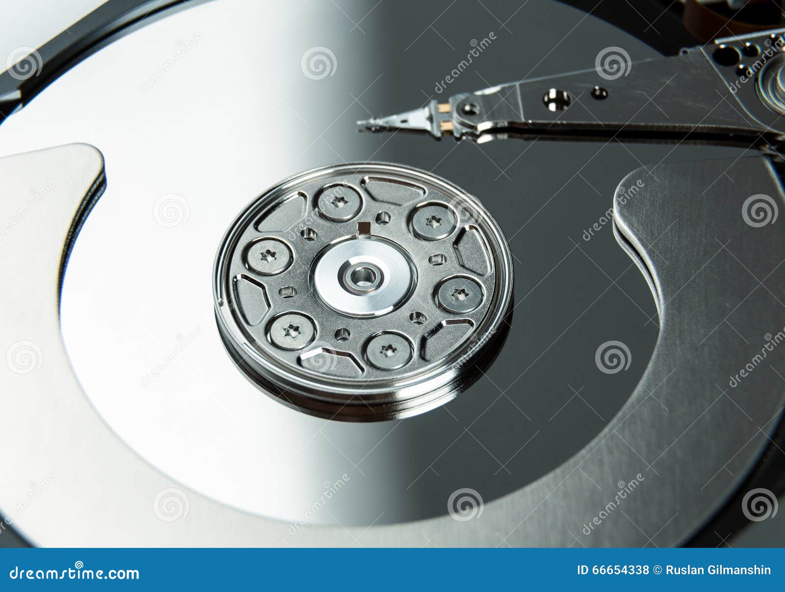 Close Up of Open Computer Hard Disk Drive HDD Stock Photo - Image of ...