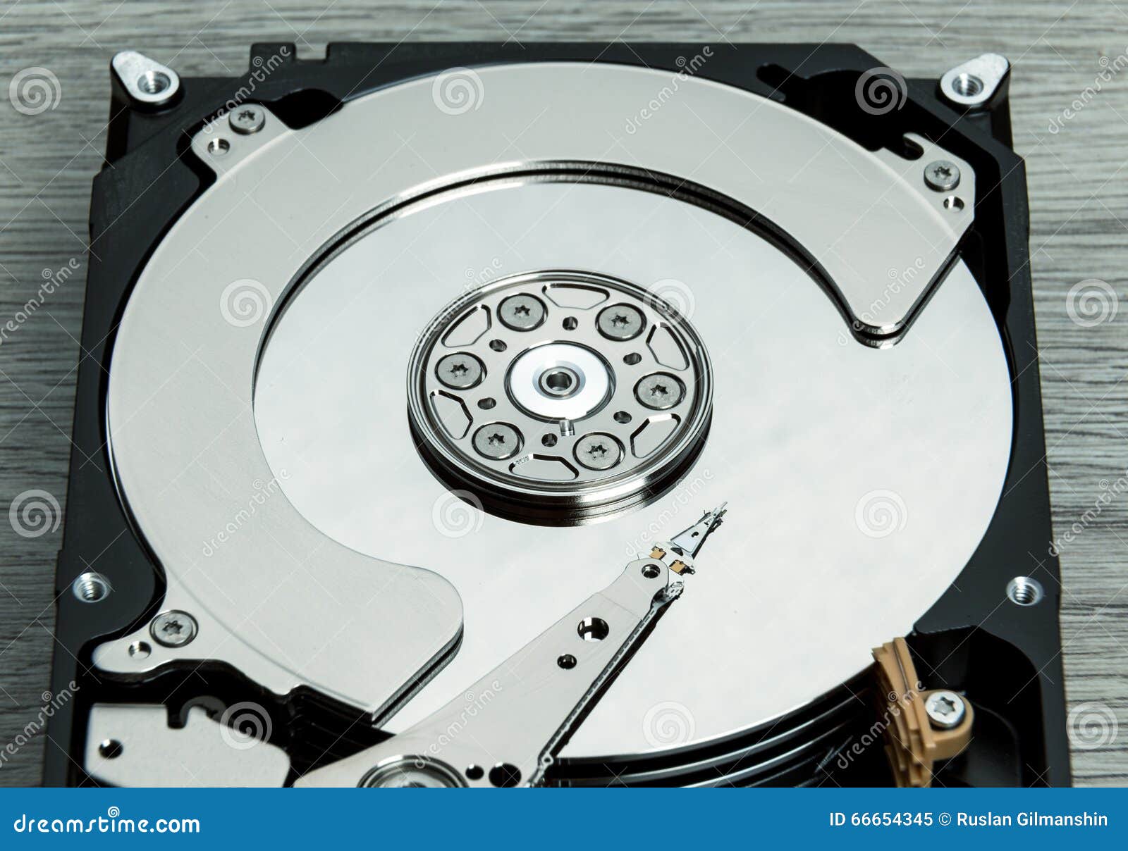 Close Up of Open Computer Hard Disk Drive HDD Stock Image - Image of ...