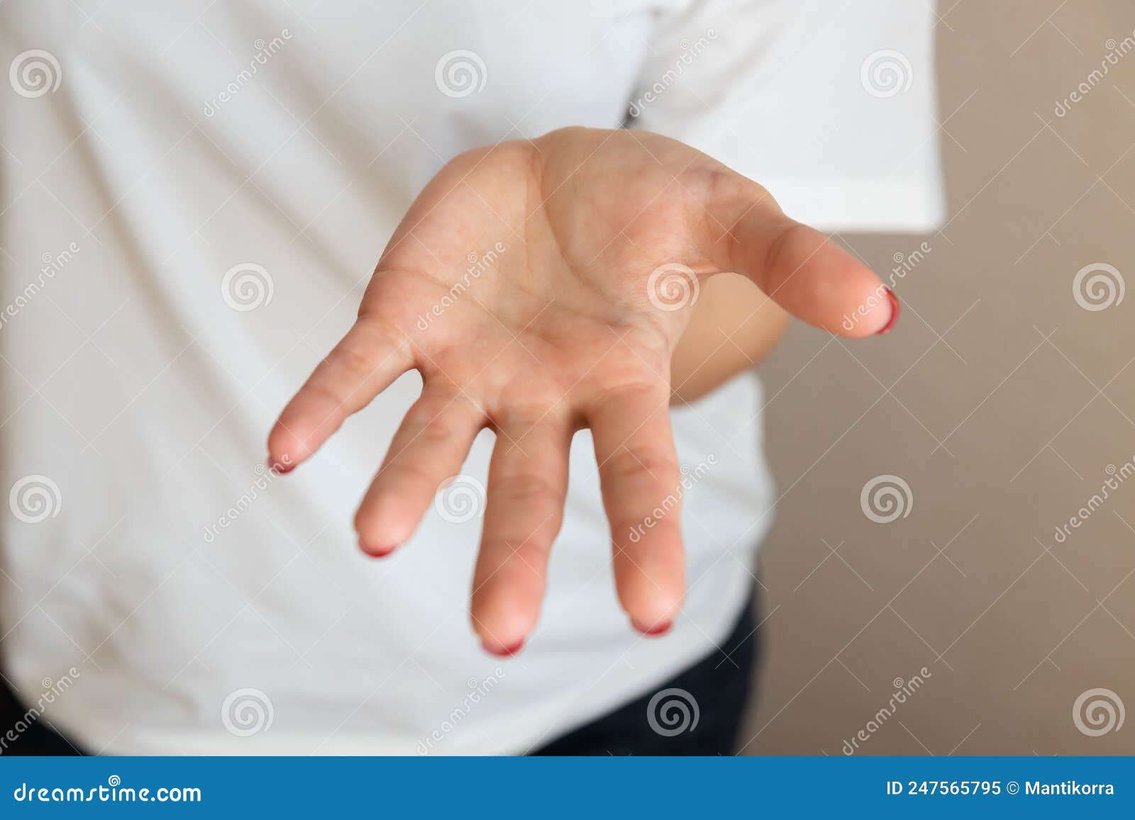 Close Up Open Empty Female Palm Stock Image - Image of person, claim ...