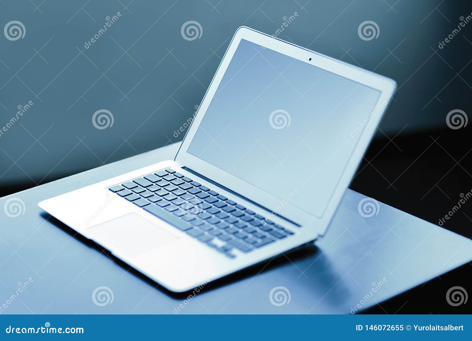 Close Up.open Laptop with a Black Screen Stock Image - Image of loft ...