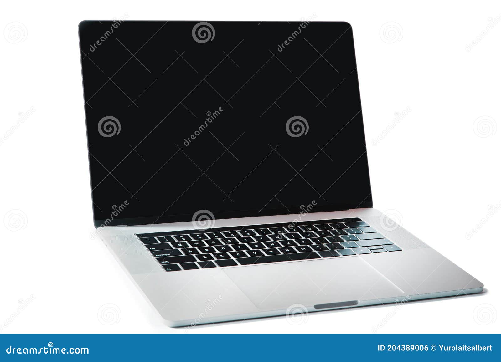 Close Up. Open Laptop on a White Background Stock Photo - Image of ...