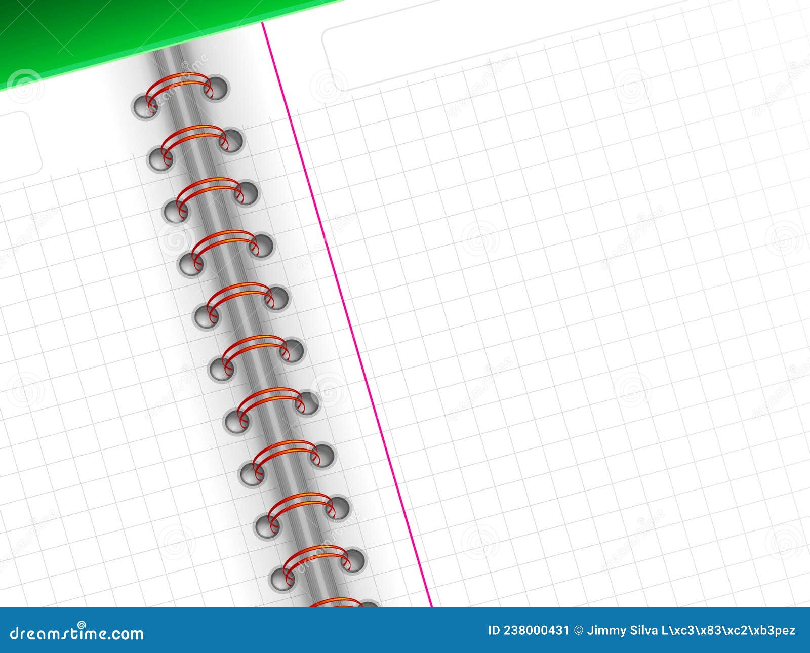Close Up of an Open Spiral Notebook Stock Illustration - Illustration ...