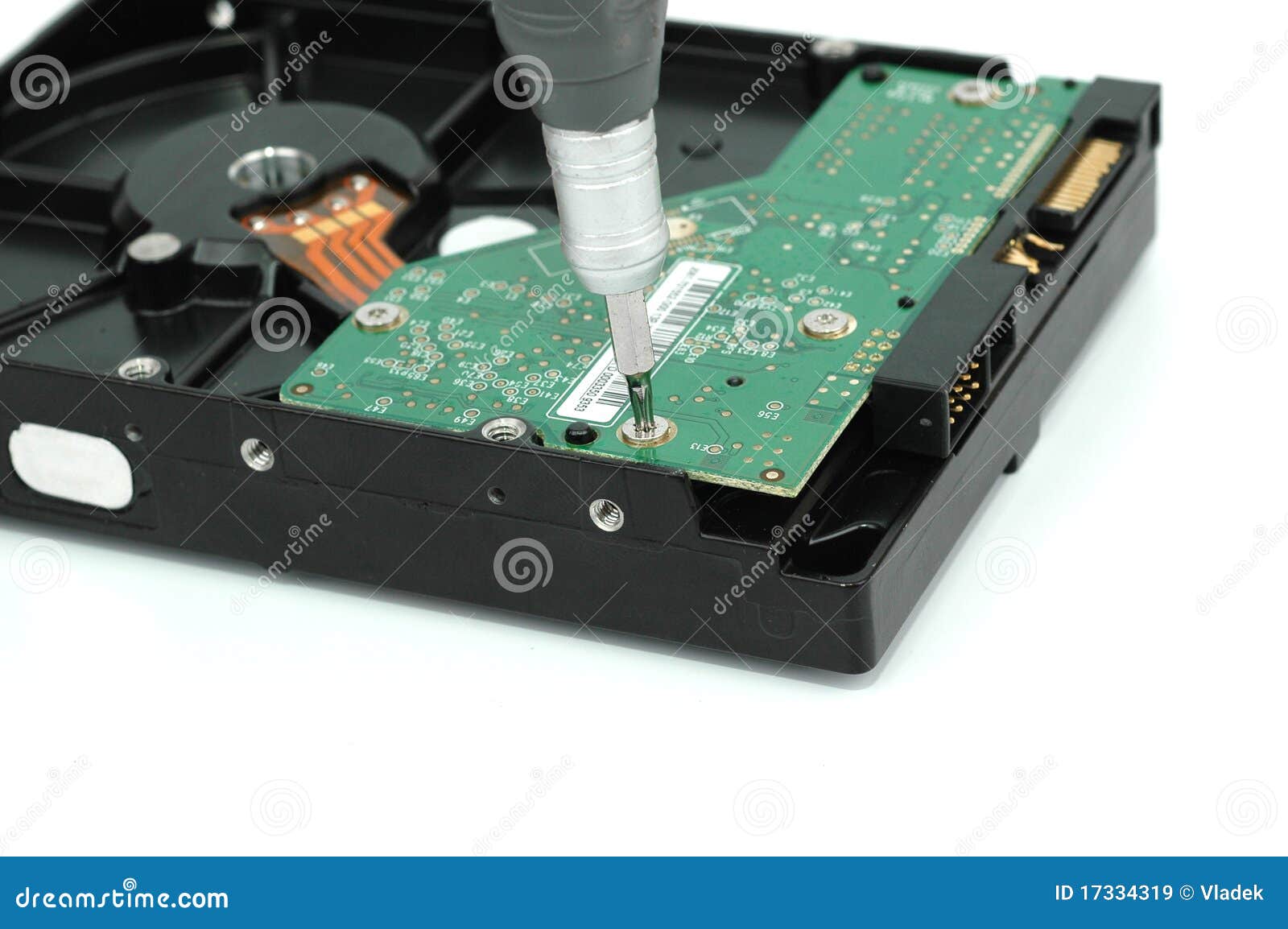 Close Up of Opened Hard Disk Drive Stock Image - Image of clean ...