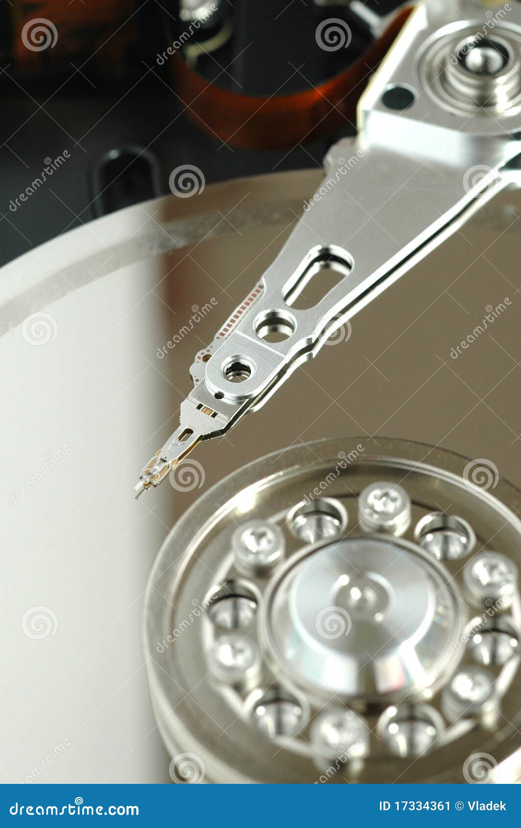 Close Up of Opened Hard Disk Drive Stock Image - Image of data, disk ...
