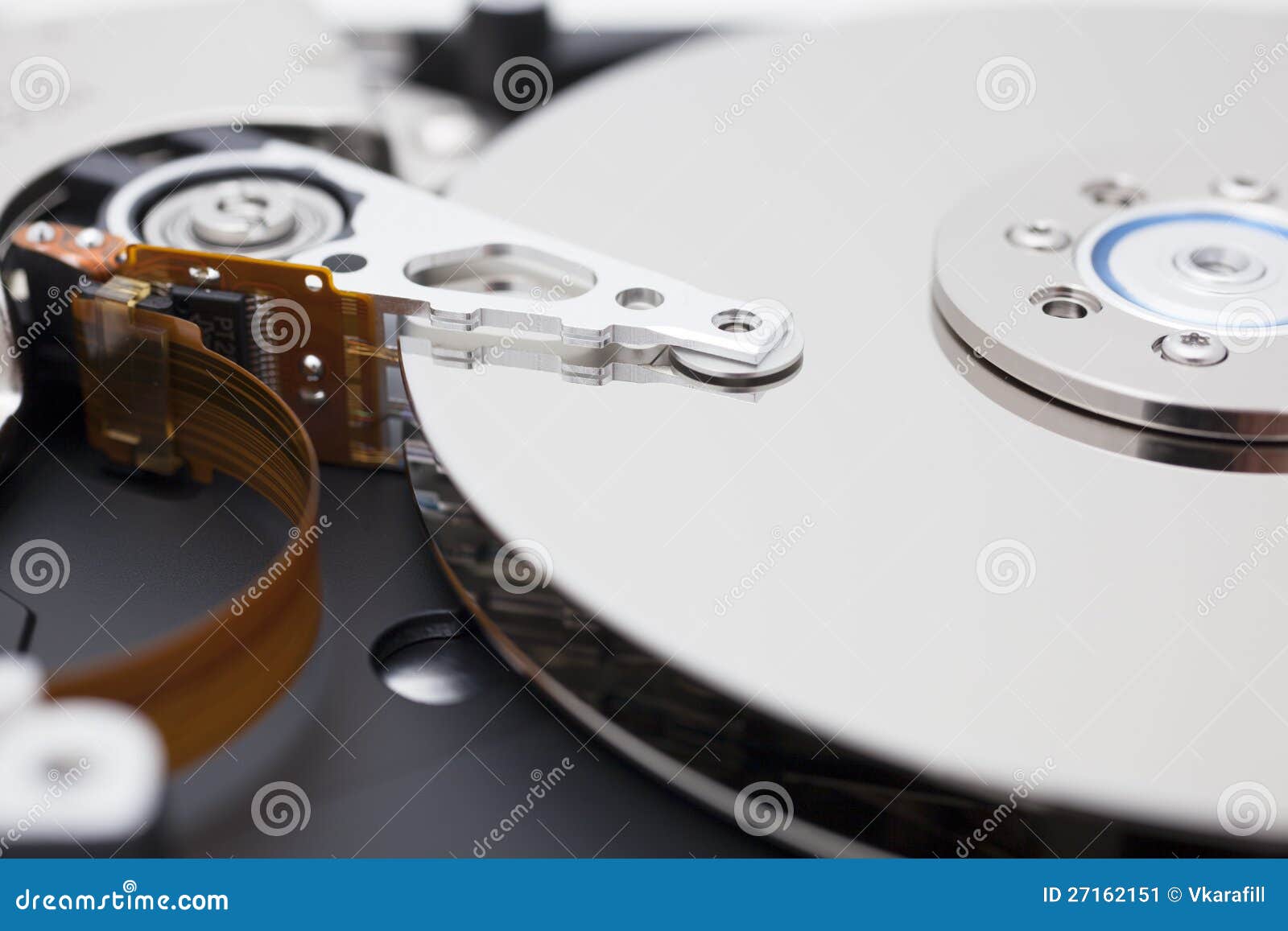 Close Up of Opened Hard Disk Drive, Data Saving. Stock Image - Image of ...