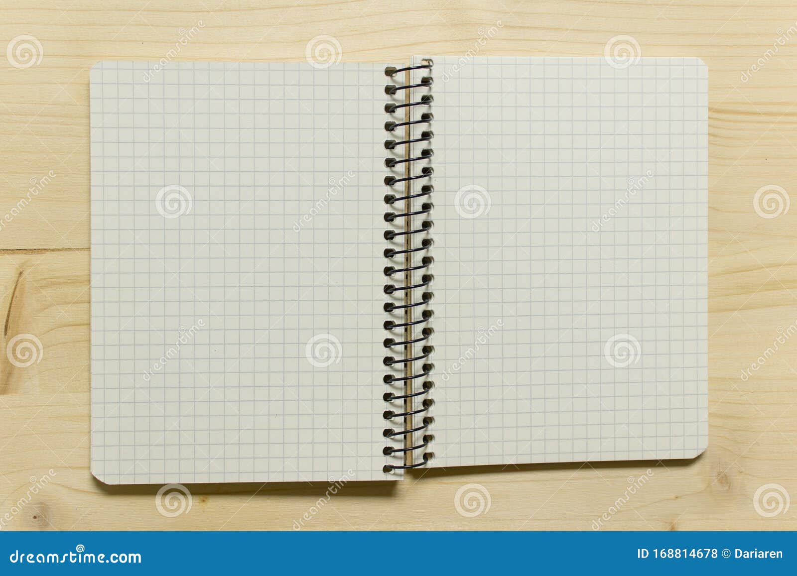 Close Up of Opened Notebook on Wooden Table Stock Photo - Image of ...