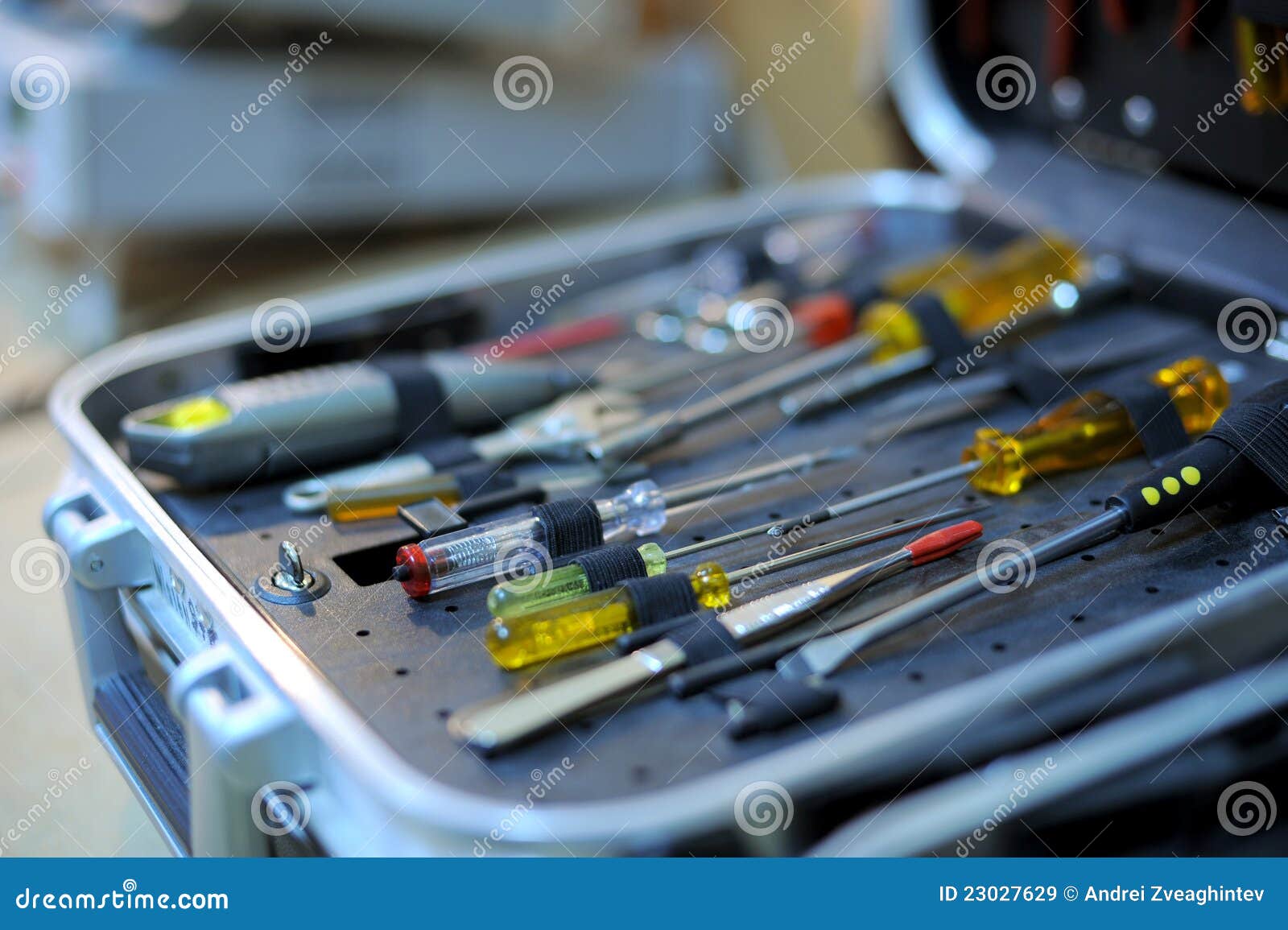 Close-up of an Opened Toolbox with Screwdrivers Stock Image - Image of ...