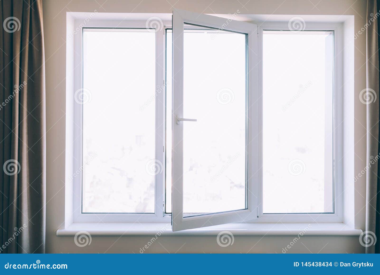 Close Up Opened White Plastic Pvc Window at Home Stock Photo - Image of ...