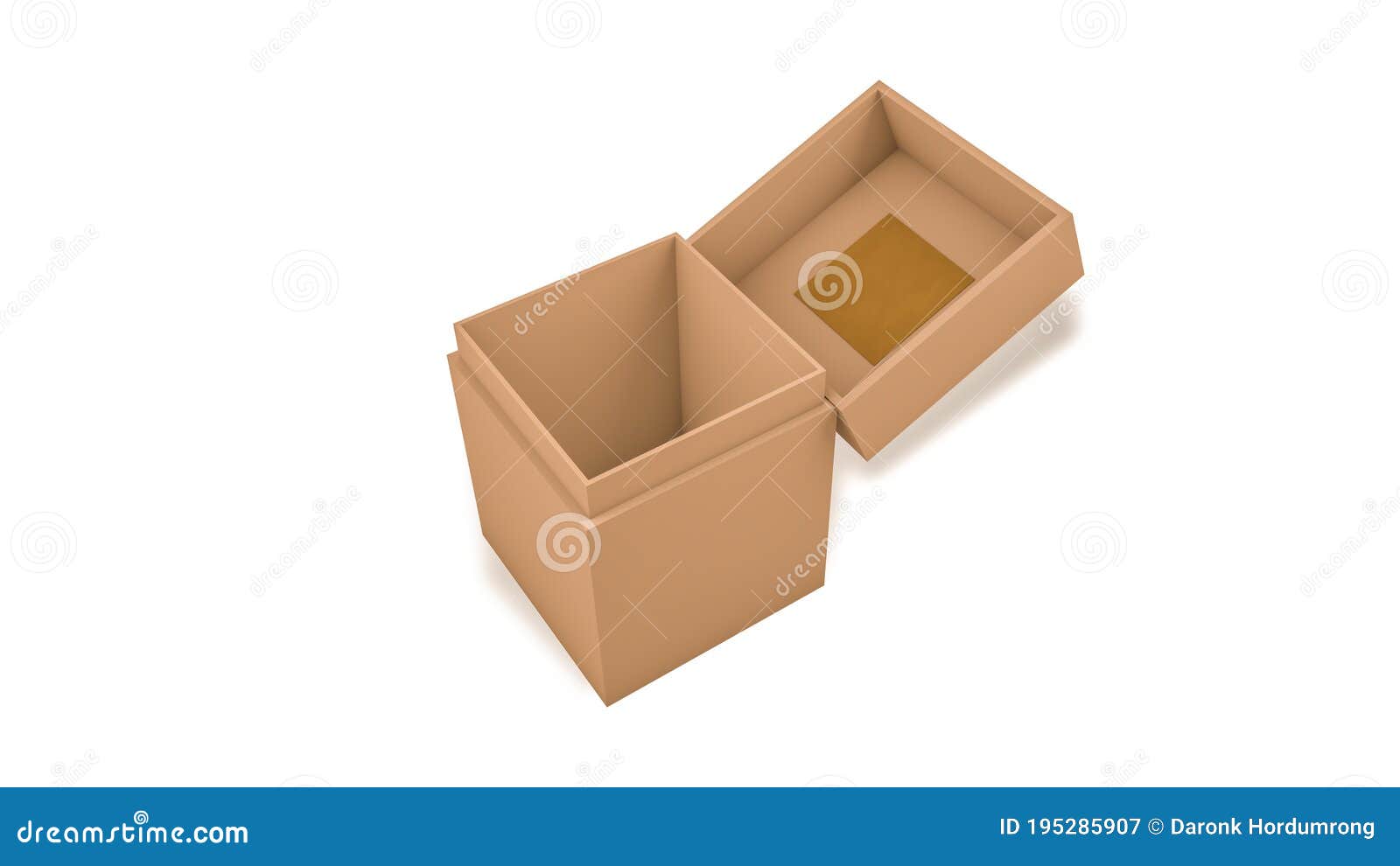 Close Up of Opening the Empty Cardboard Box Mock Up Stock Illustration ...