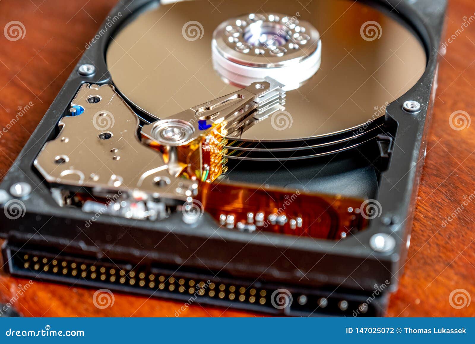Close-up of an Operating Computer Harddisk Reading and Writing Data ...