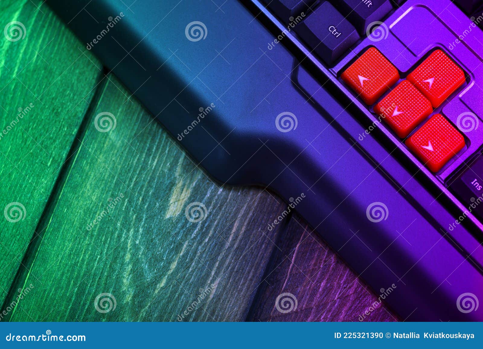 Close-up of Orange Arrow Keys on a Black Keyboard, Up, Down, Left ...