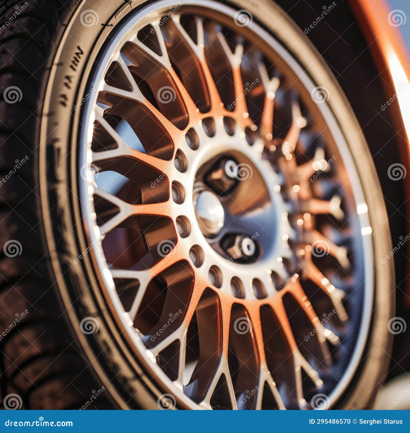 Close-up Of Car Wheel Replacement. Focusing On Wheel Hub, Bolt ...