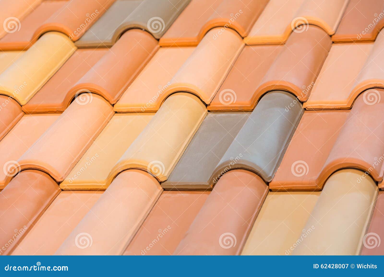Close Up of Orange Clay Roof Tiles Stock Image - Image of close ...