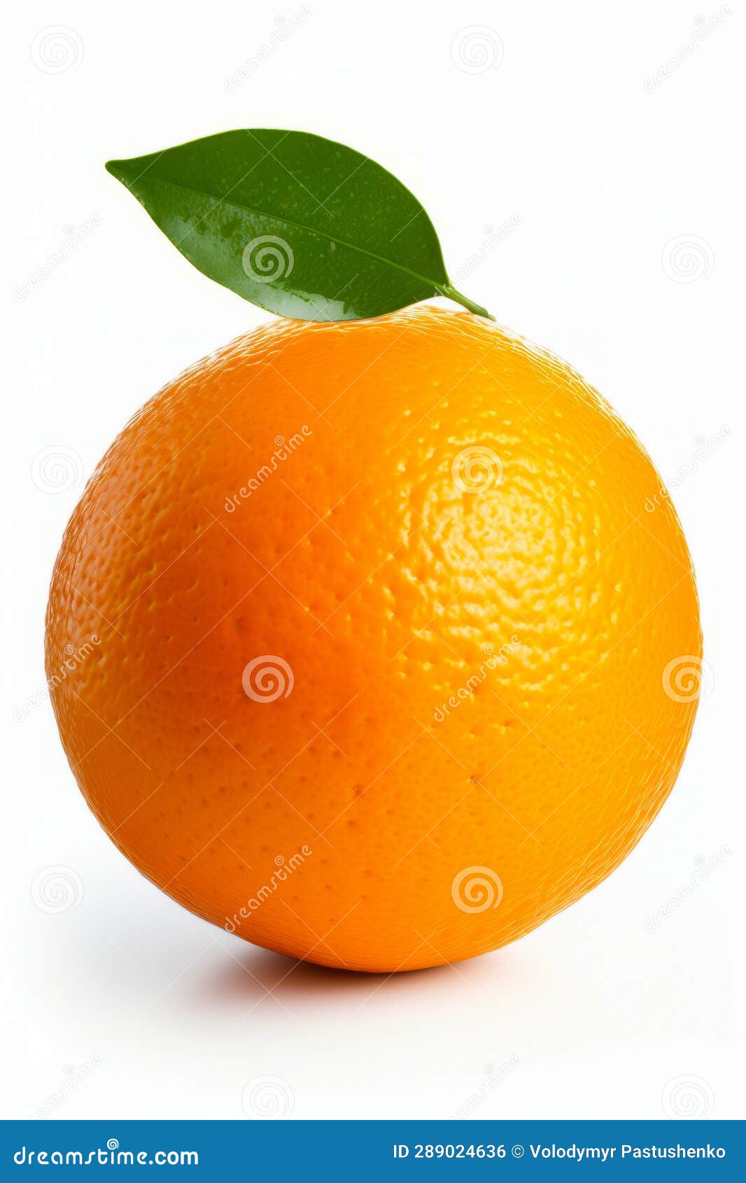 Close Up of Orange with Leaf on it S Stem. Generative AI Stock Photo ...