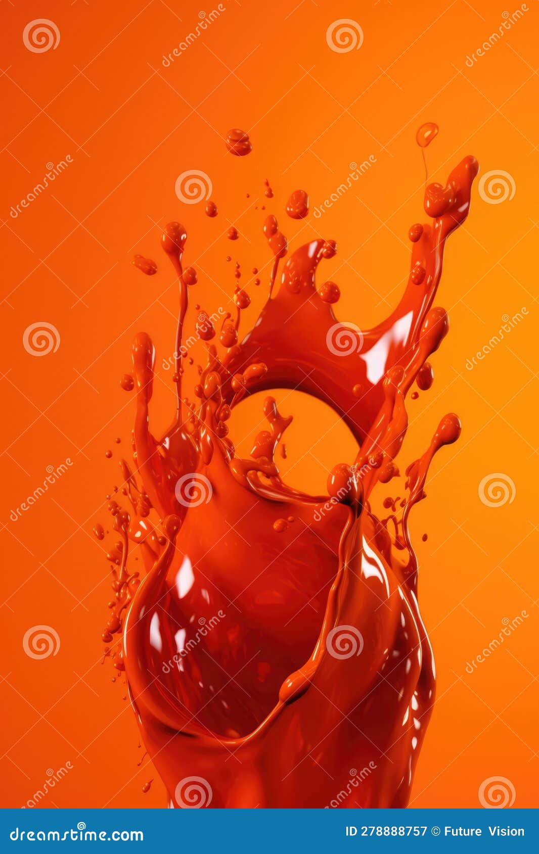 Close Up of Orange Liquid Splashing on Orange Background Created Using ...