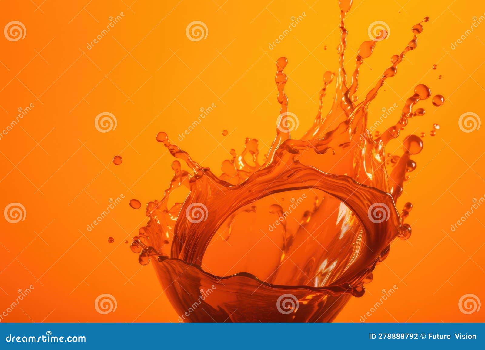Close Up of Orange Liquid Splashing on Orange Background Created Using ...