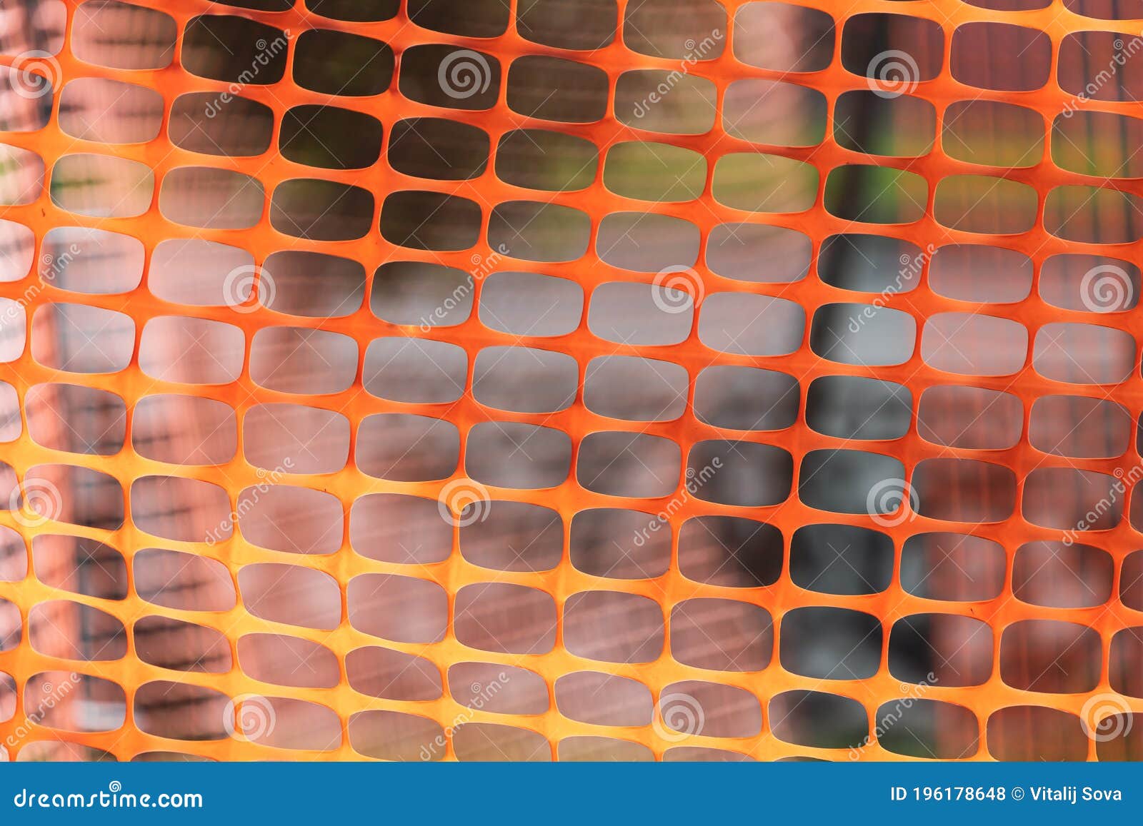 Close-up of an Orange Plastic Mesh Stock Photo - Image of industry ...