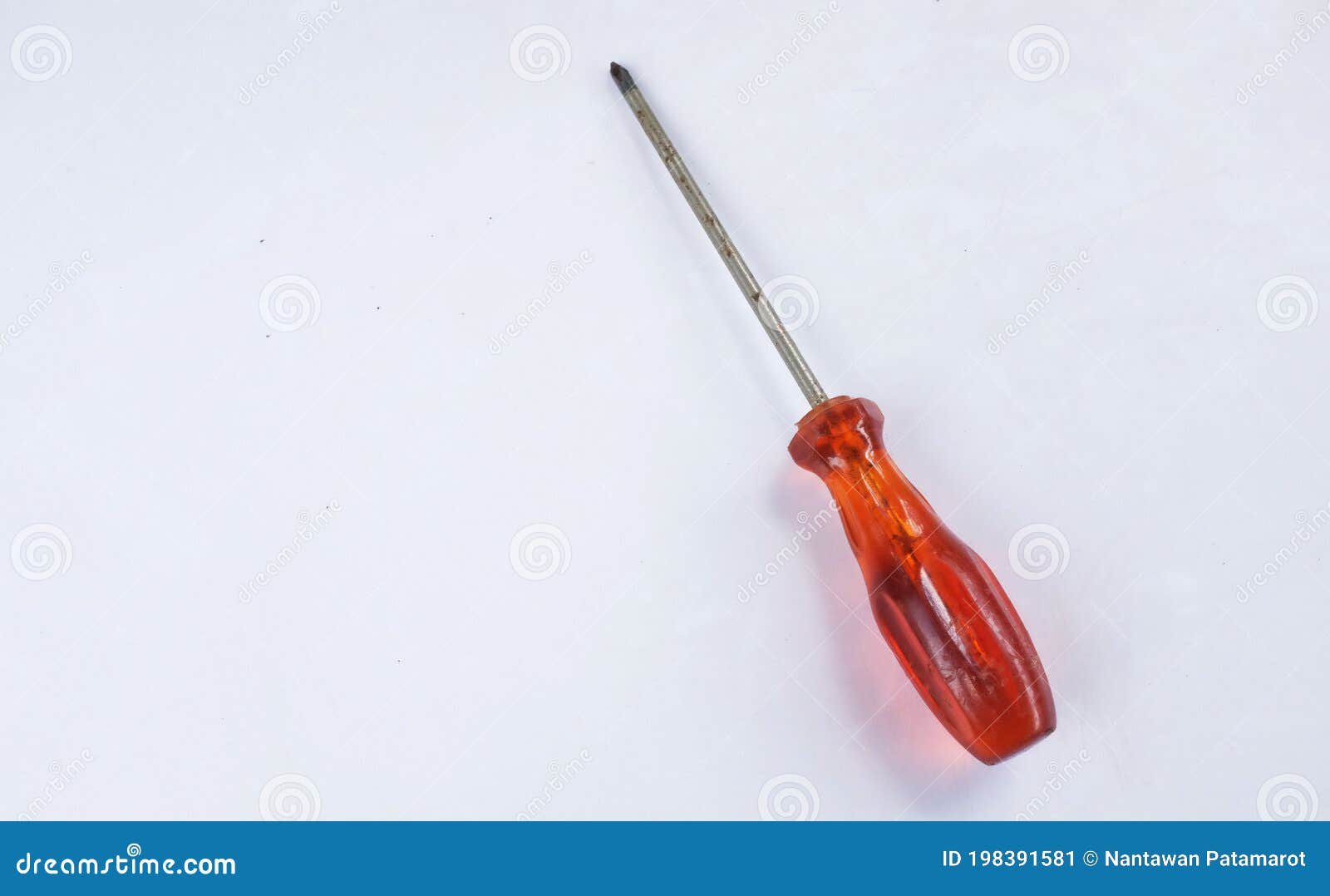 Close Up Orange Screwdriver Isolated on White Background. Stock Image ...