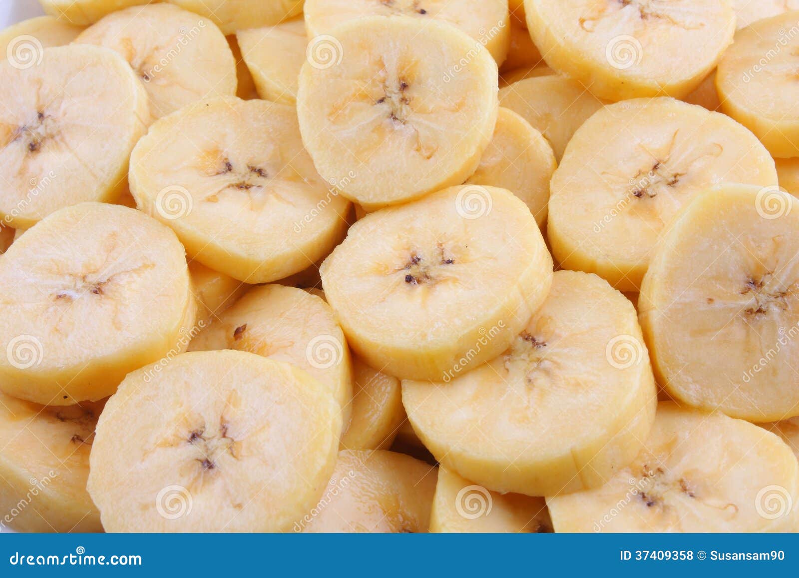 Close Up of Organic Banana Slices. Stock Photo - Image of beautiful ...