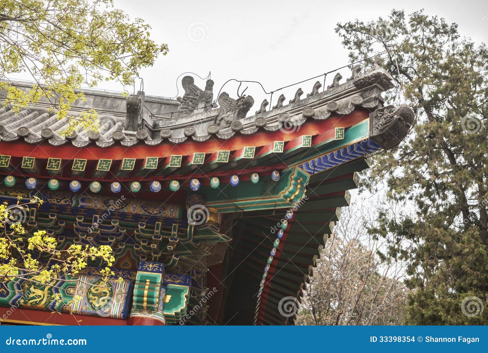Close-up of Ornate Chinese Rooftop. Stock Photo - Image of people ...