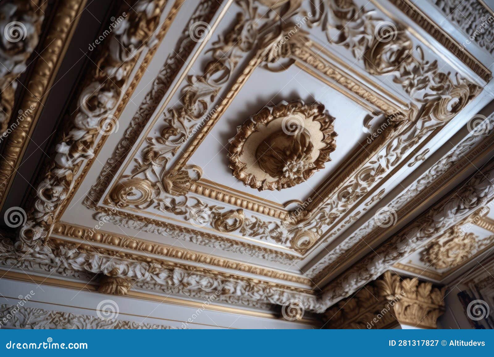Close-up of Ornate Plasterwork on a Victorian Ceiling Stock ...