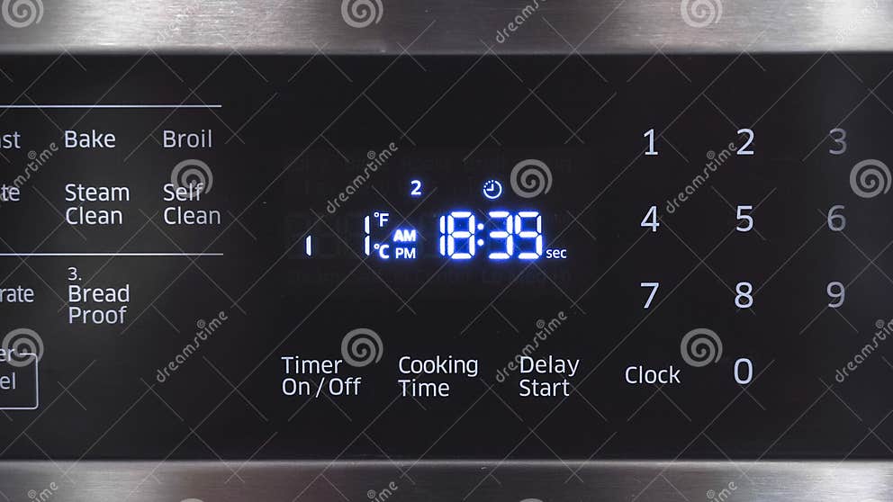 Close Up of Oven Display Flickering, Control Panel Blinking ...