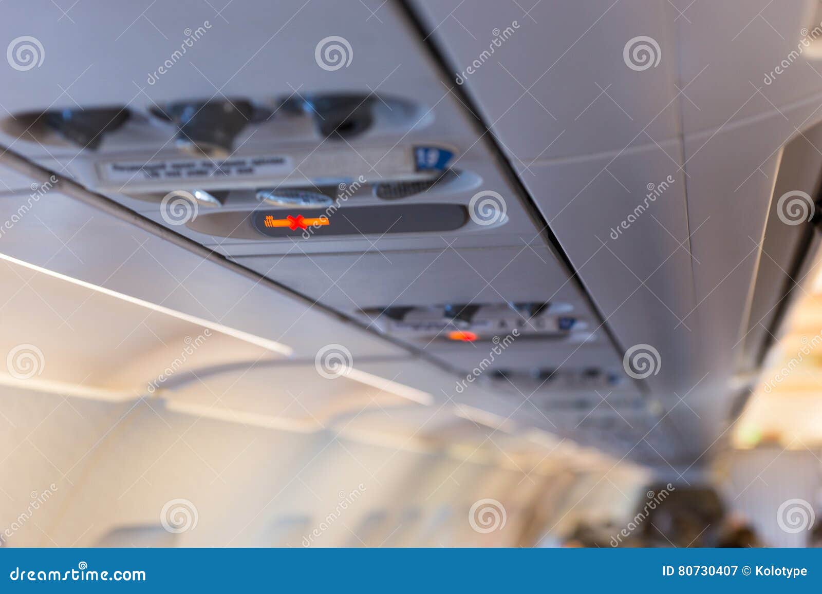 Overhead Console In The Modern Passenger Aircraft. Stock Photography ...