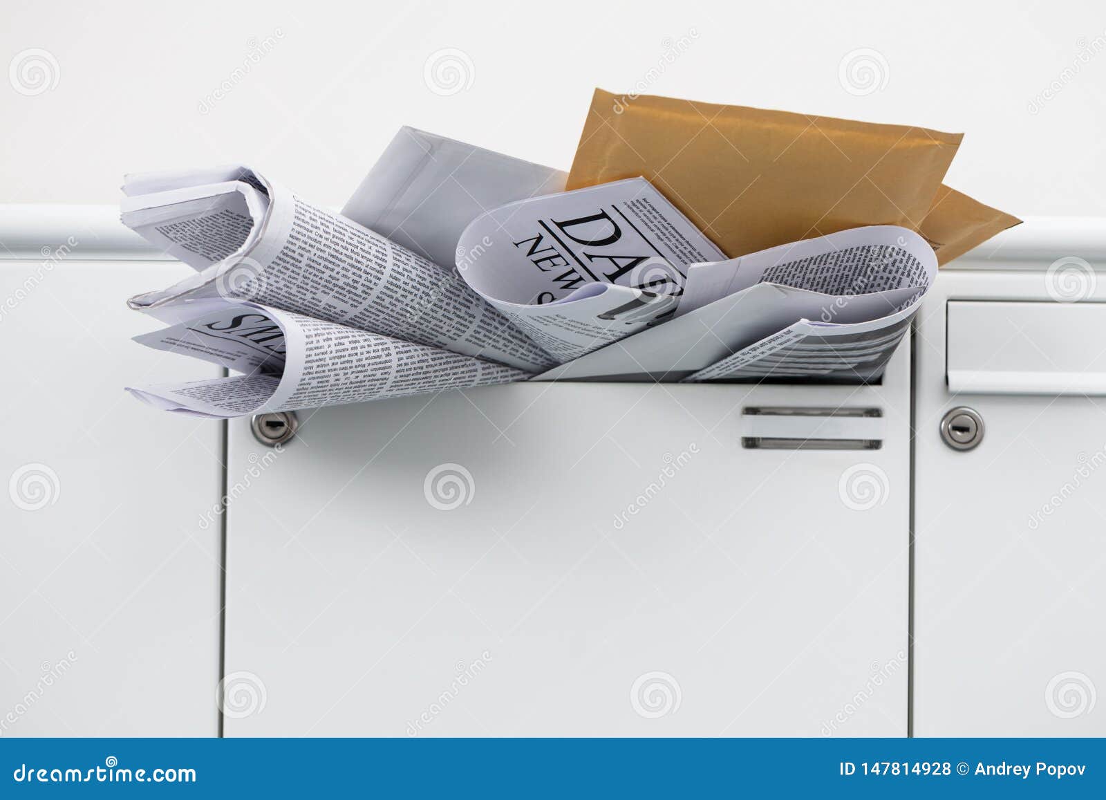 Close-up of an Overloaded Mailbox Stock Photo - Image of business ...