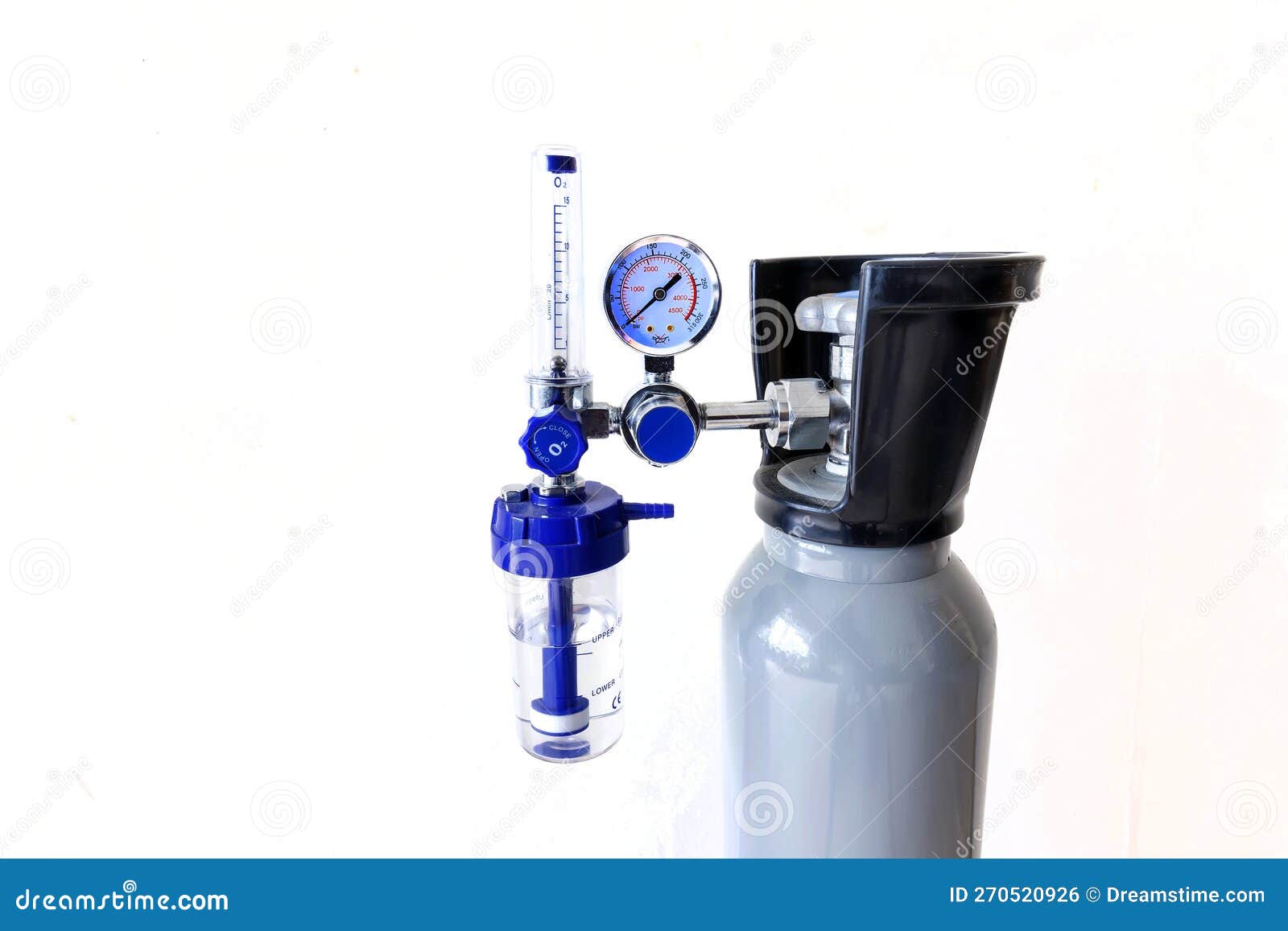 Close-up of Oxygen Flowmeter and Tank for First Aid Stock Photo - Image ...