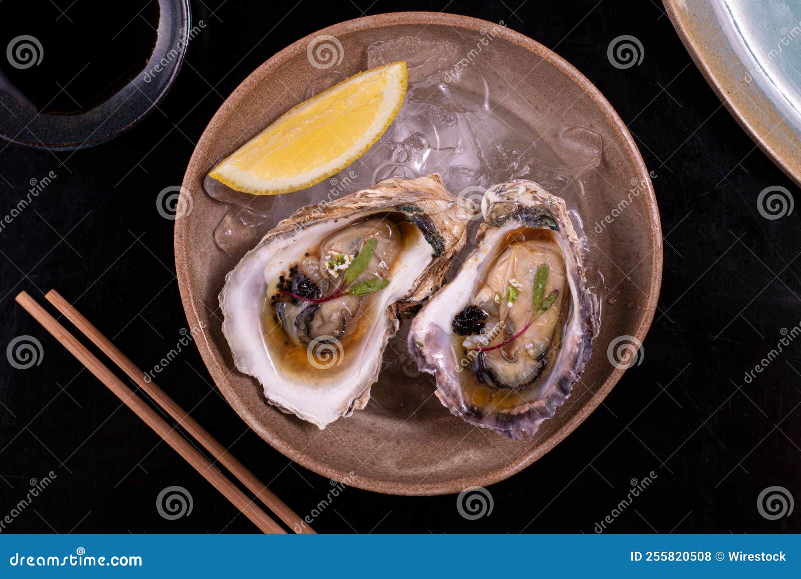 Close Up of an Oyster Dish with Lemon Stock Photo - Image of tasty ...
