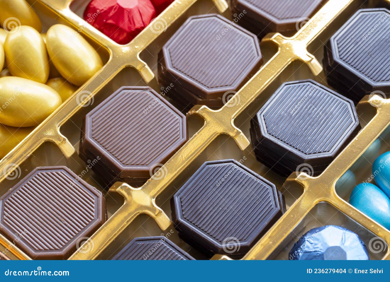 Close-up Packaged Chocolate. Gift Chocolate Stock Photo - Image of ...