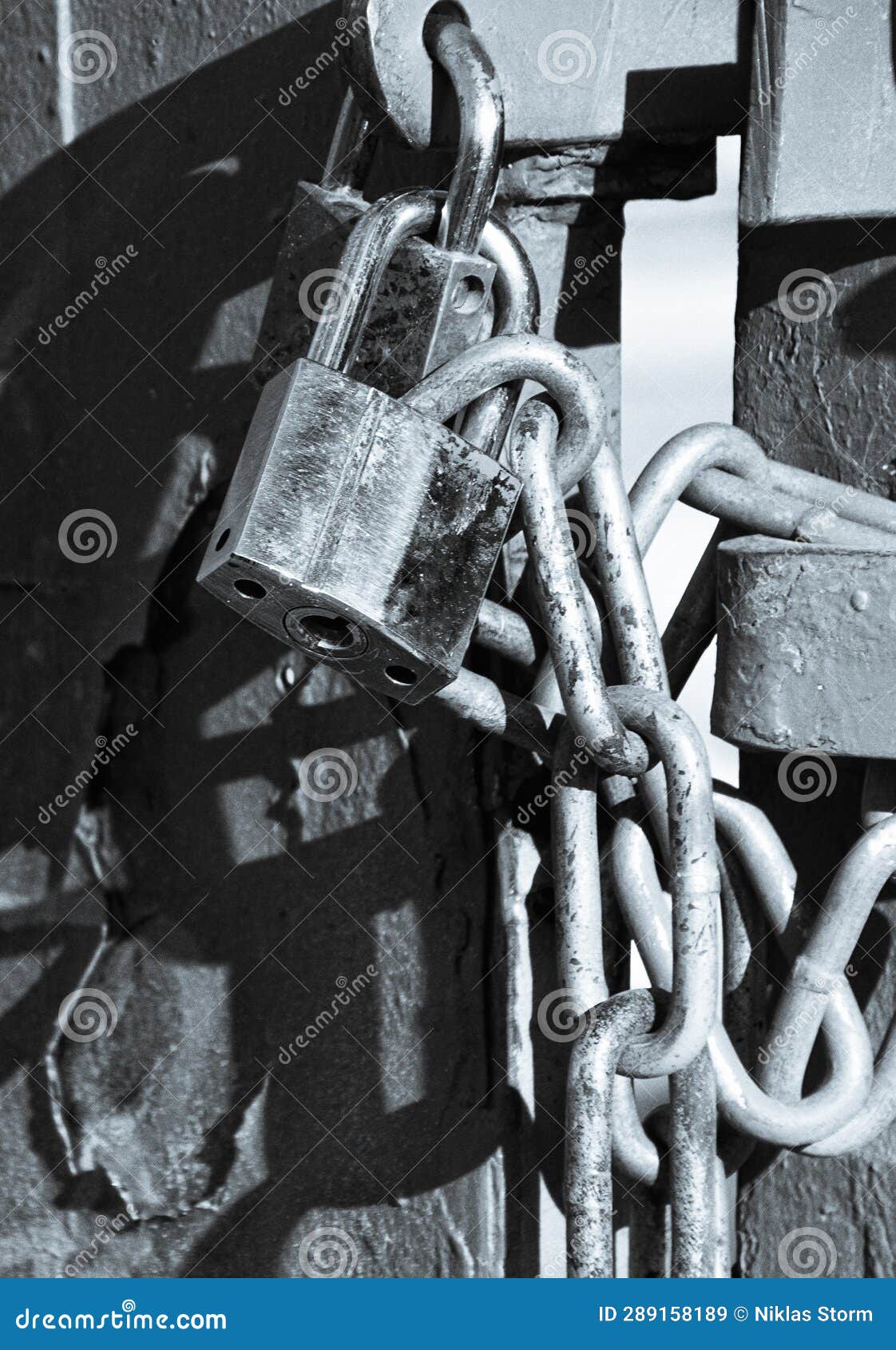 Close Up of a Padlock in Black and White Stock Image - Image of iron ...