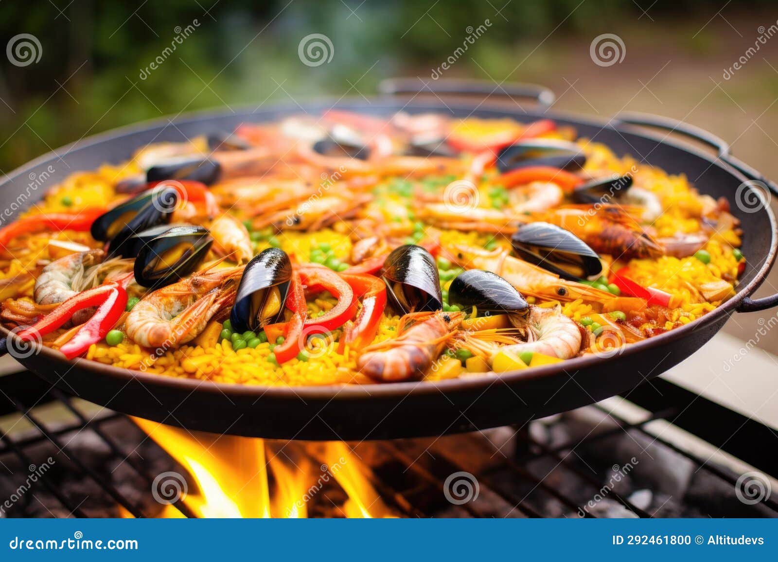 Close-up of a Paella Showing Grainy Texture of Rice Stock Photo - Image ...