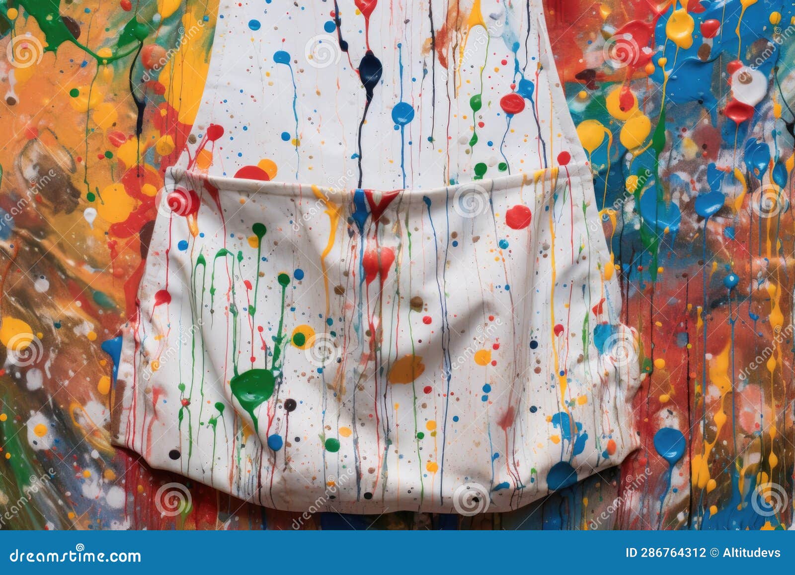 Close-up of Paint-splattered Pockets on Artist Apron Stock Illustration ...
