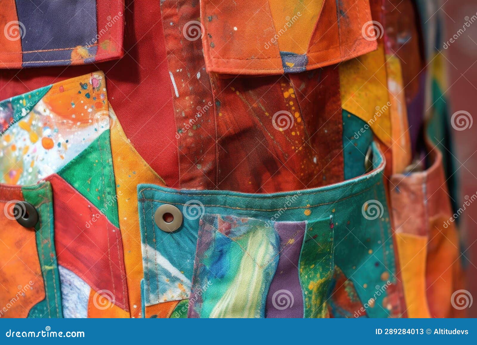 Close-up of Paint-splattered Pockets on Artist Apron Stock Image ...