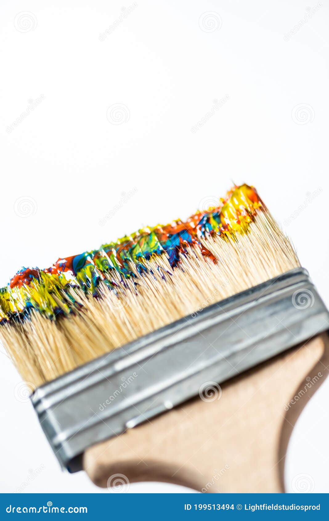 Close Up of Paintbrush with Paint Stock Photo - Image of element ...