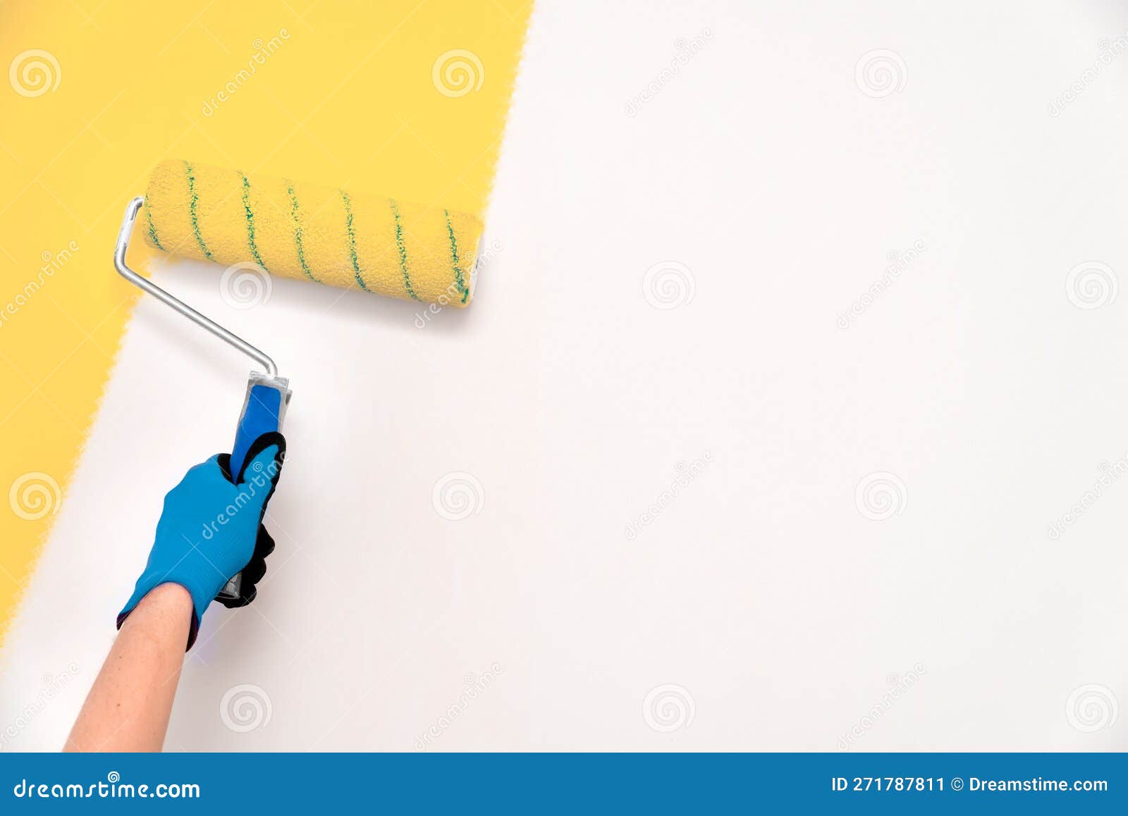 Close Up of Painter, Roller Painting Stock Image - Image of concept ...