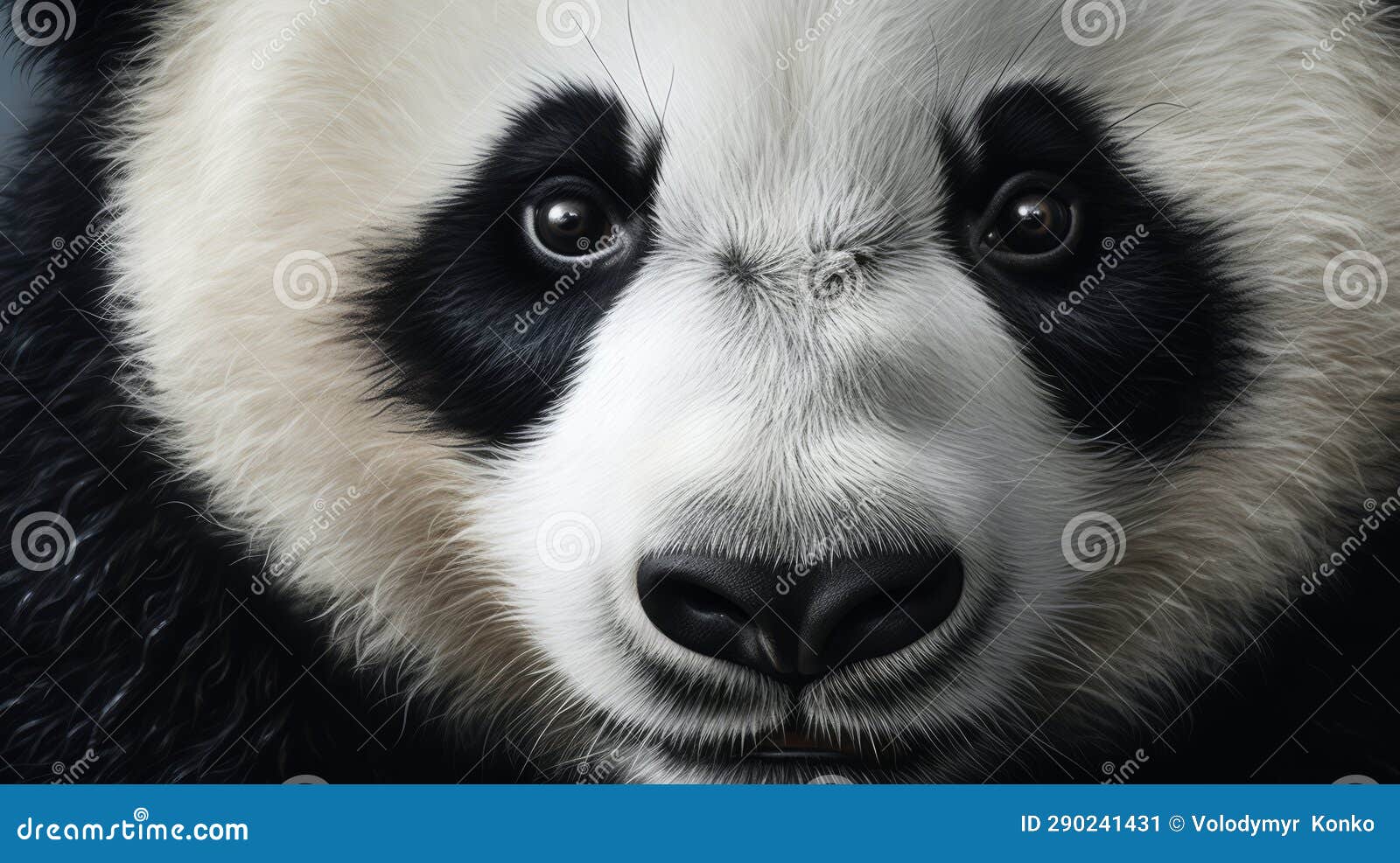 A Close Up of a Panda Bear S Face. Generative Ai Stock Image - Image of ...